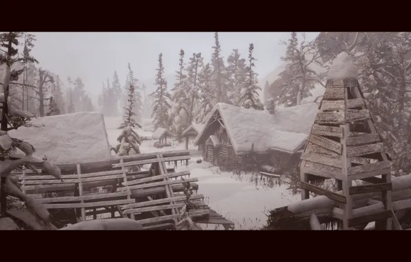 Wallpaper HDR, Wood, Winter, Game, Cold, UHD, 4K, Red Dead Redemption 2 ...