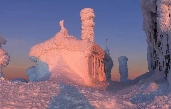 Wallpaper zima, snow, cottage, drzea for mobile and desktop, section ...