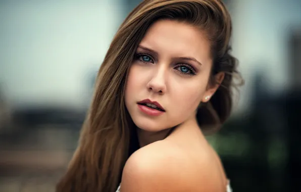 Wallpaper look, girl, macro, face, sweetheart, model, portrait, teeth ...