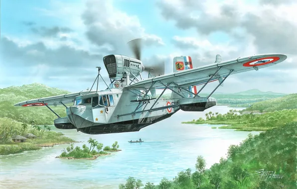 Wallpaper France, bomber, flying boat, spy plane, French seaplane ...