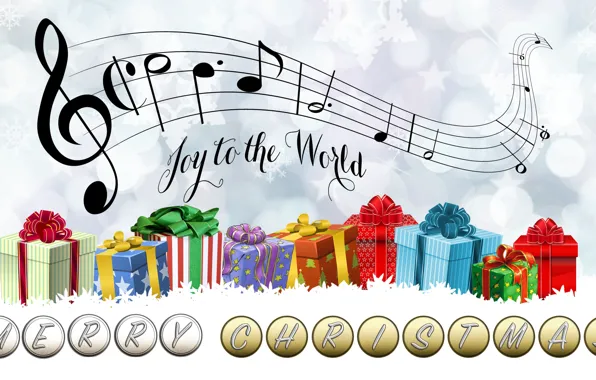 Wallpaper notes, music, gift, new year, Christmas for mobile and ...