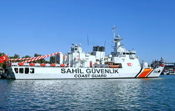 Wallpaper Turkey, the coast guard, patrol ship, TCSG Yasam for mobile ...