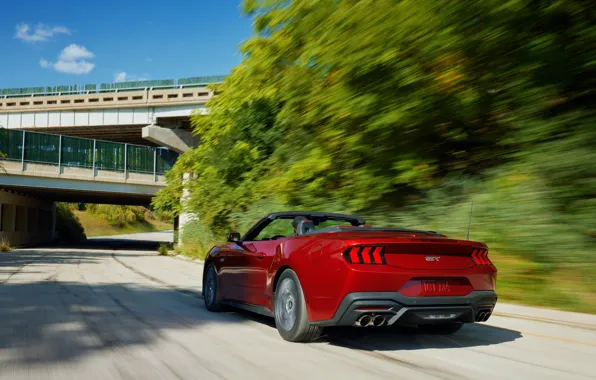 Wallpaper Mustang, Ford, muscle car, rear view, 2024, Ford Mustang GT ...