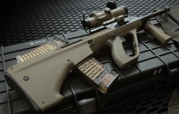 Wallpaper rendering, weapons, machine, rifle, weapon, render, custom ...