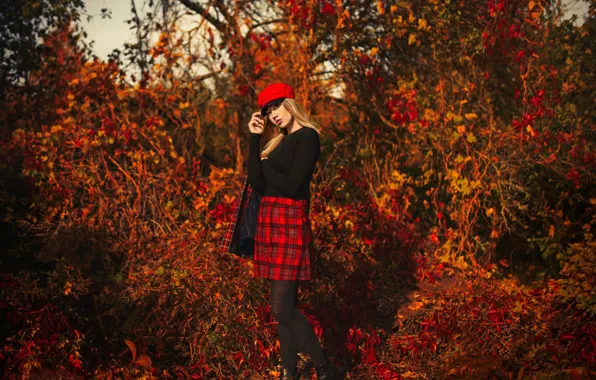 Download wallpaper autumn, look, girl, nature, pose, photo, model ...