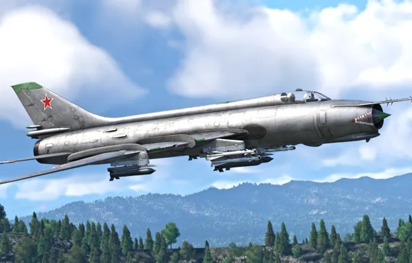 Wallpaper pipe, USSR, fighter-bomber, OKB P. O. Sukhoi, Su-17m2 for ...