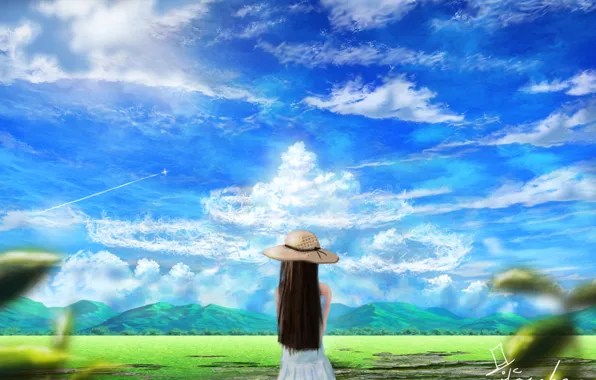 Wallpaper Summer The Sky Girl Nature The Plane For Mobile And