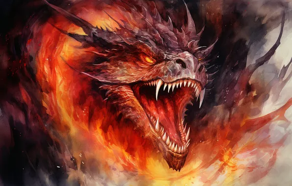 Wallpaper look, face, pose, dragon, portrait, fantasy, AI art, neural ...