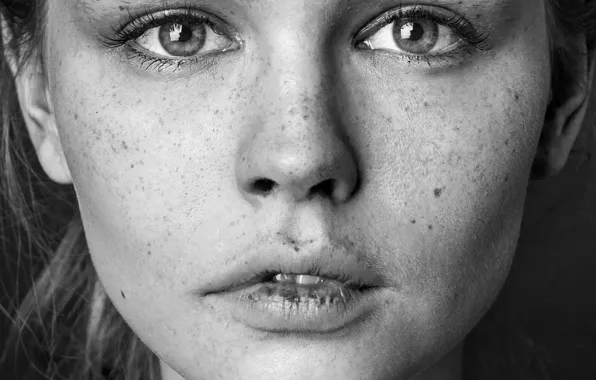 Wallpaper girl, macro, portrait, monochrome, Anastasia Shcheglova ...