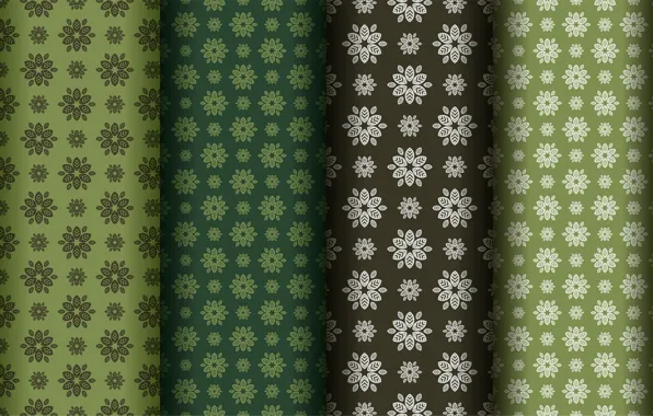 Download wallpaper flowers, green, background, pattern, section ...