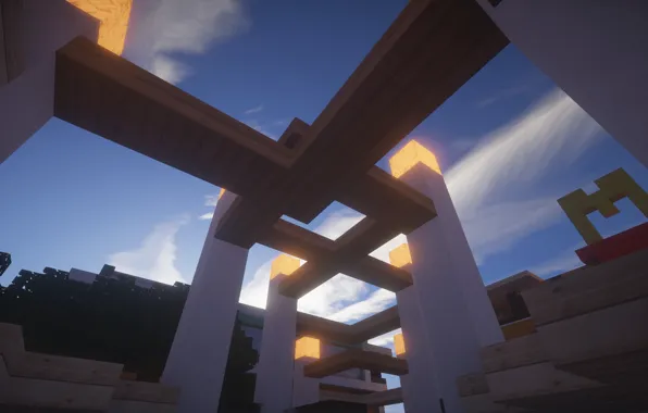 Download wallpaper The sky, Architecture, Minecraft, section games in ...