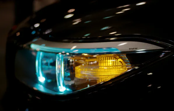 Wallpaper reflection, lights, logo, BMW, turn signal for mobile and ...