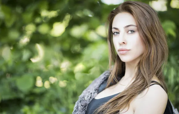 Download wallpaper look, model, cutie, Serena, section girls in resolution 2560x1024