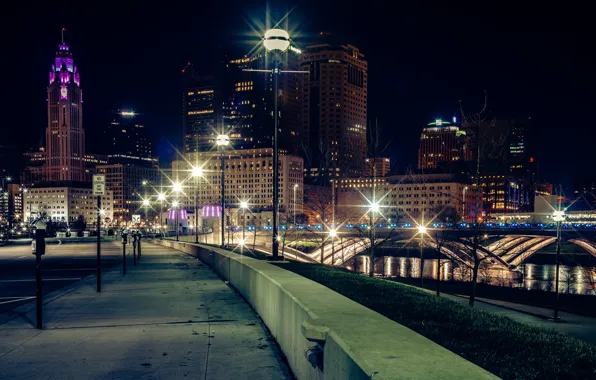 Download wallpaper the city, lights, the building, night, section city ...