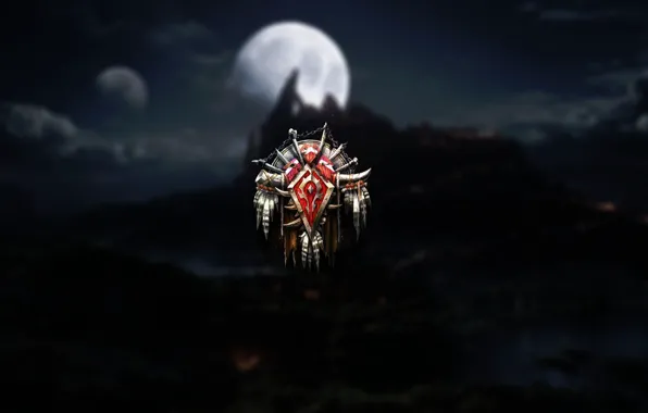 Wallpaper night, sign, the moon, the game, symbol, game, Blizzard ...