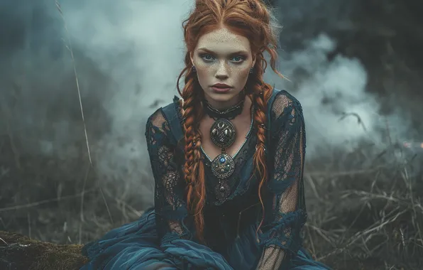 Wallpaper girl, nature, pose, AI art, neural network for mobile and ...