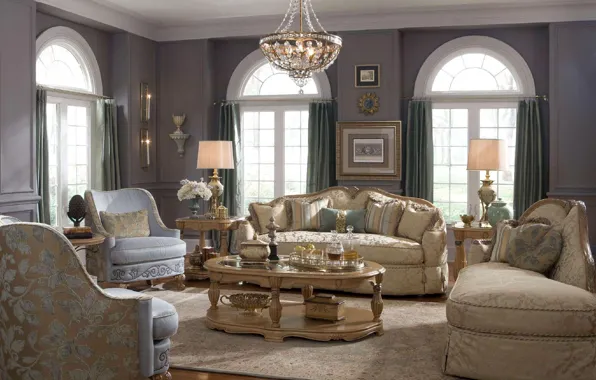Wallpaper room, interior, living room, Grand Aristocrat Living Room for ...