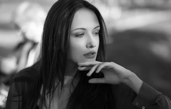 Wallpaper model, black and white, Elena Stakhovskaya for mobile and ...