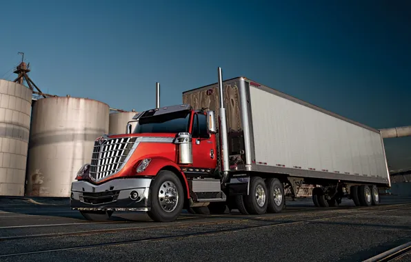 Wallpaper the sky, truck, International, the front, track, tractor ...