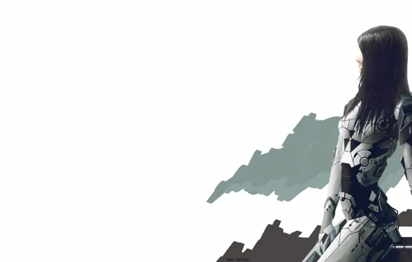 Wallpaper Girl, cyborg, simple background images for desktop, section ...