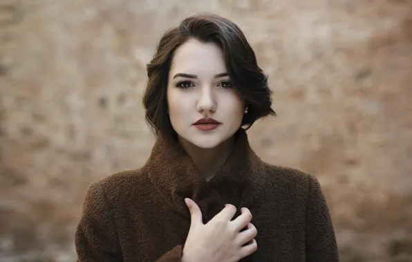 Wallpaper look, face, background, model, coat for mobile and desktop ...