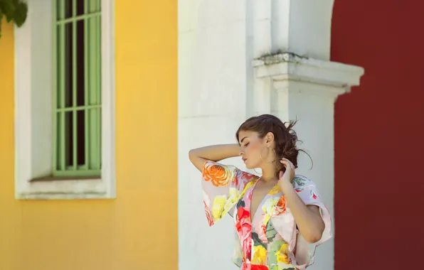 Wallpaper girl, face, background, hair, dress, beauty for mobile and ...