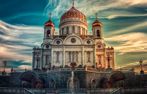 Wallpaper Clouds, Sky, Russia, Moscow, Culture, Curch, Cathedral of ...
