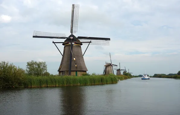 Wallpaper netherlands, dutch, mills, kinderdijk, heritage, windmills ...