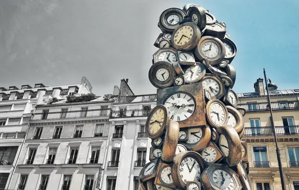 Wallpaper Paris, France, sculpture, Clock tower for mobile and desktop ...