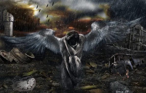 Scary Angel Wallpaper Download Cross Dark Sword Angel Art