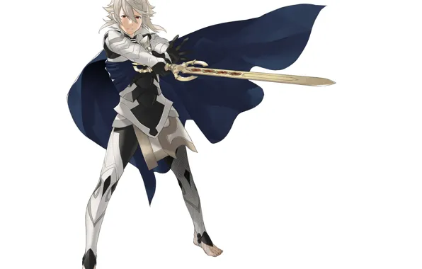 Wallpaper knight, cloak, white hair, knight, woman warrior, Fire Emblem ...