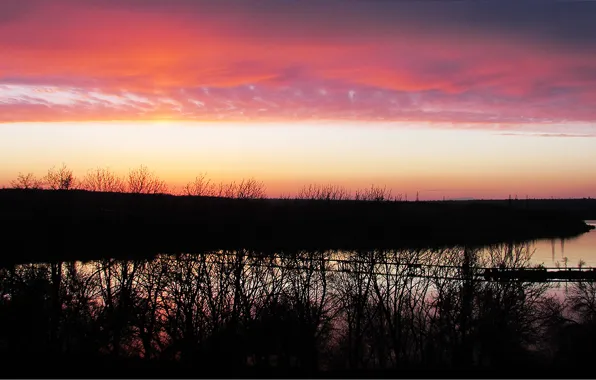 Wallpaper sunset, nature, river for mobile and desktop, section природа ...