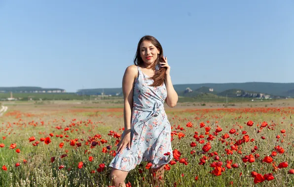 Wallpaper long hair, nature, model, brunette, beautiful face, Outside ...