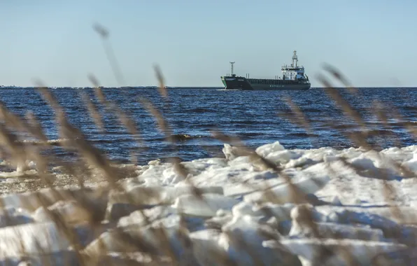 Wallpaper winter, sea, snow, solace for mobile and desktop, section ...