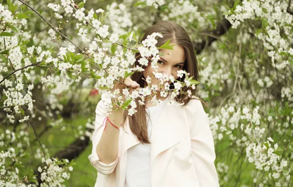 Download Wallpaper Look Face Model Hair Flowering Cutie Nastya