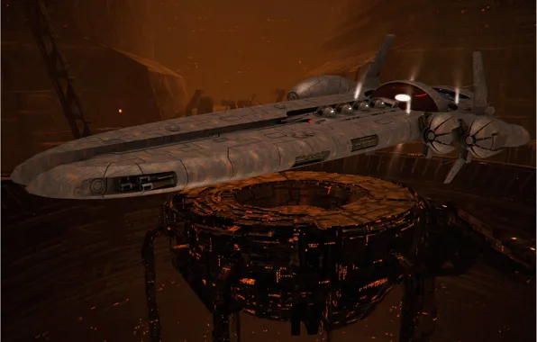 Wallpaper space, ship, eve-online, Let Uriel, in station for mobile and ...