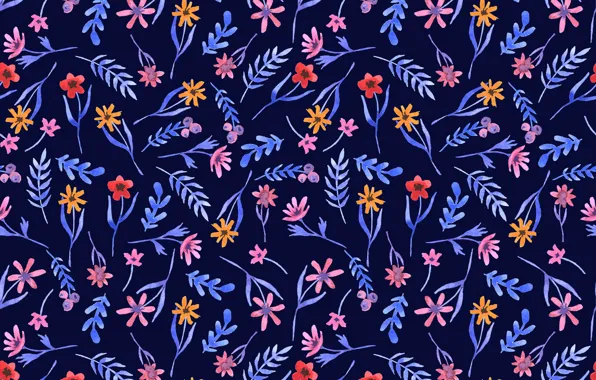 Download wallpaper flowers, blue, background, texture, pattern, section ...