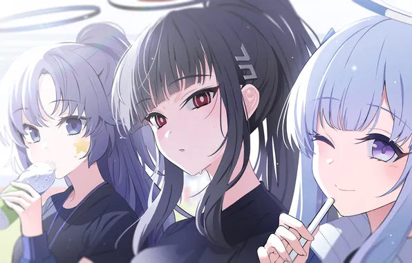 Wallpaper Blue Archive, Tsukatsuki Rio, Hayase Yuuka, Ushio Noa for ...