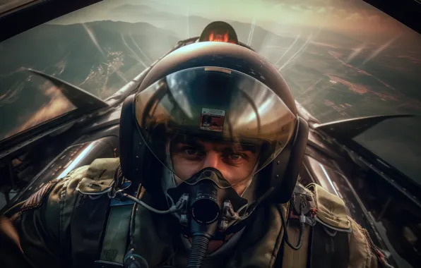 Wallpaper look, glass, flight, aviation, mountains, face, the plane ...