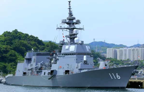 Wallpaper Japan, destroyer, JMSDF Teruzuki, DD-116 for mobile and desktop, section оружие ...