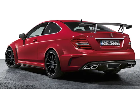 Wallpaper red, supercar, spoiler, mercedes-benz, Mercedes, rear view ...