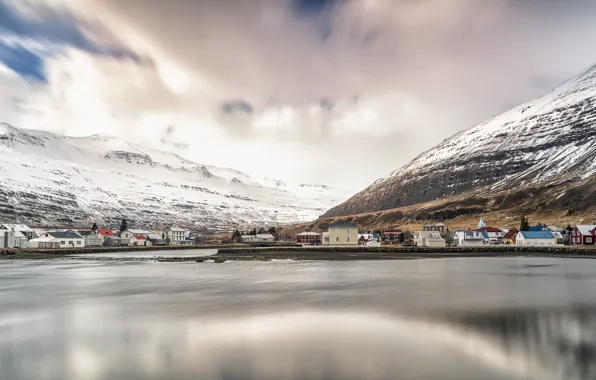 Download wallpaper mountains, the city, lake, section landscapes in ...