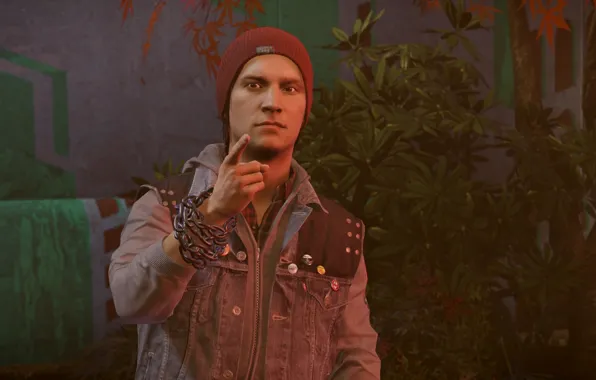 Download wallpaper face, hat, people, hand, the evening, Second Son ...