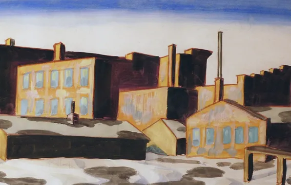 Wallpaper 1920, Charles Ephraim Burchfield, Factories, Red Buildings ...