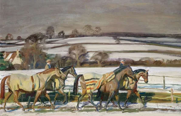 Wallpaper horse, picture, training, Alfred James Munnings, Alfred James ...