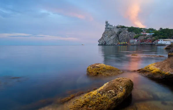 Download wallpaper sea, landscape, nature, rock, stones, castle, Crimea ...