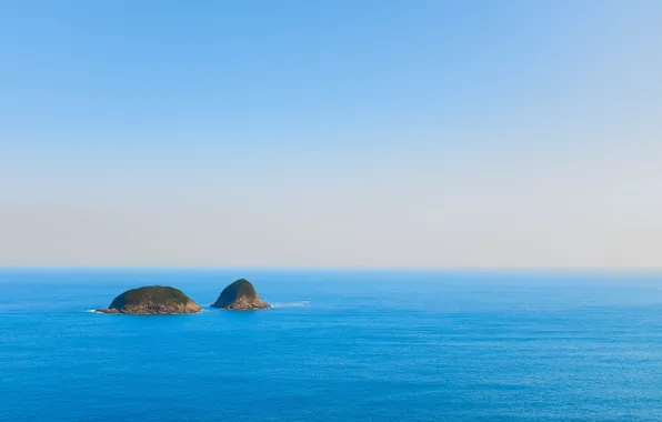 Wallpaper the sky, horizon, island, infinity, blue sea for mobile and ...