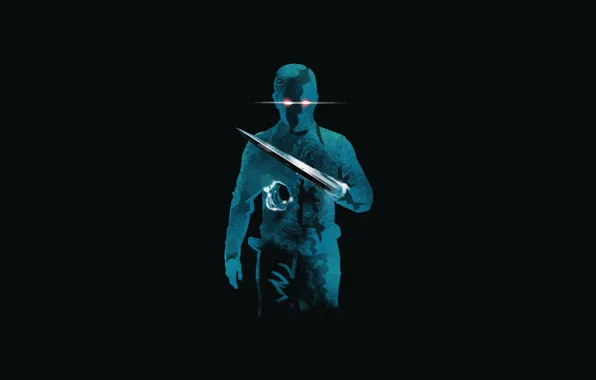 Wallpaper Minimalism, Background, Art, Terminator, T-1000, by ...