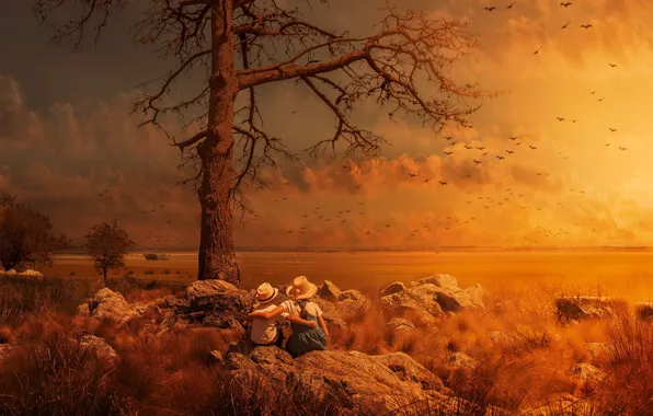 Download wallpaper autumn, nature, children, section mood in resolution ...