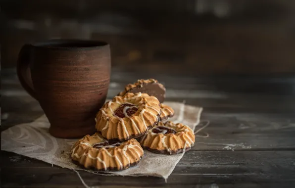 Wallpaper table, cookies, pitcher for mobile and desktop, section еда ...